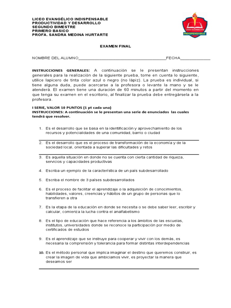 Examen Computacion | PDF | Prueba (evaluación) | Plan de estudios Examen Computacion | PDF | Prueba (evaluación) | Plan de estudios