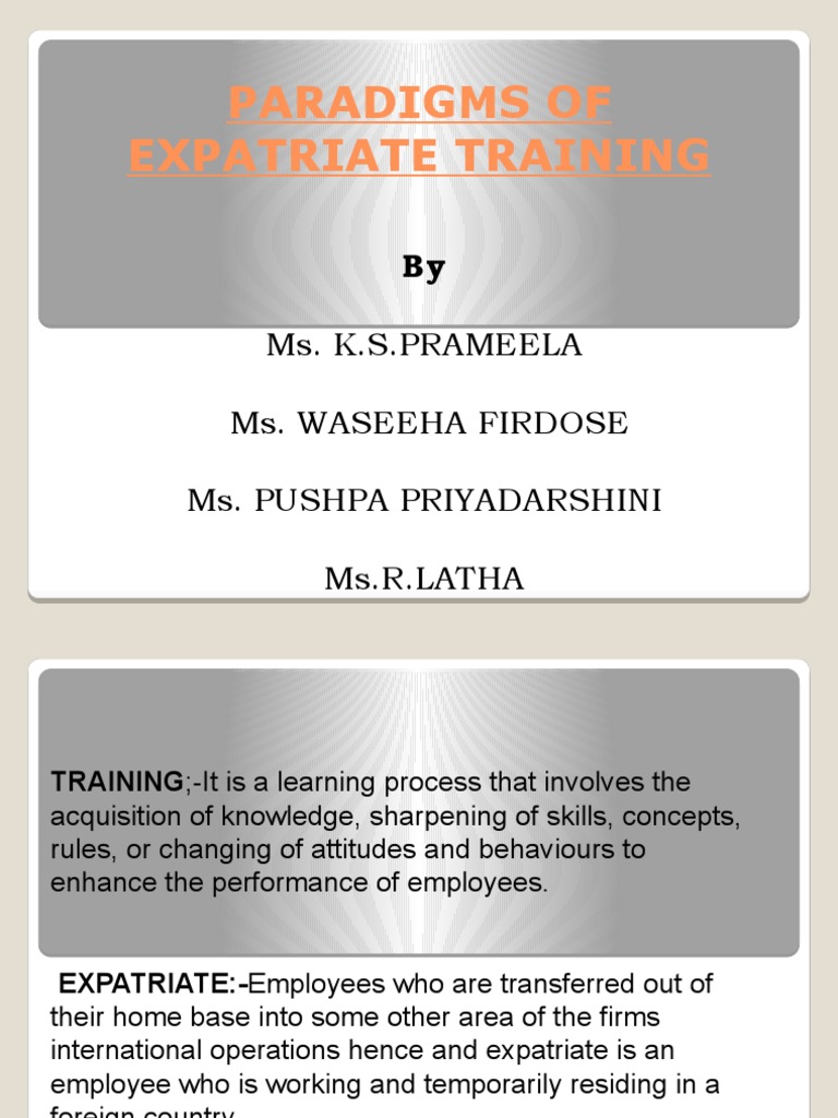 Expatriate Training Paradigms | PDF | Cognition | Change