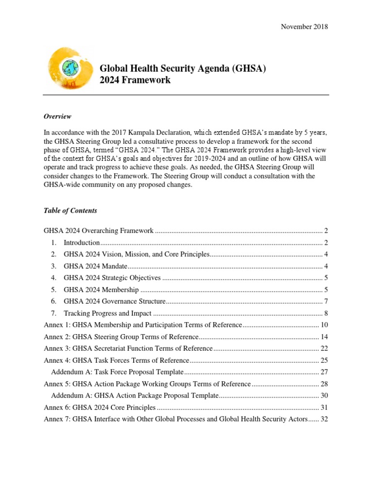 GHSA 2024 Framework - Final Version (October 2018) | PDF | Global ...