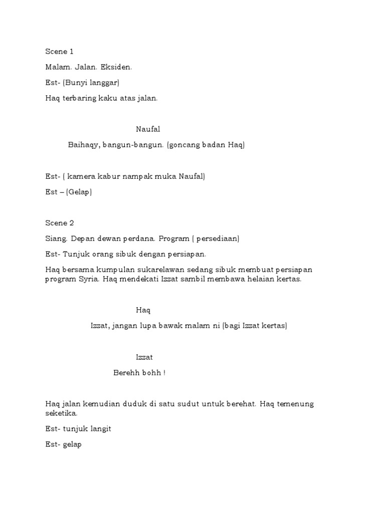 Contoh Skrip Filem Pendek | PDF