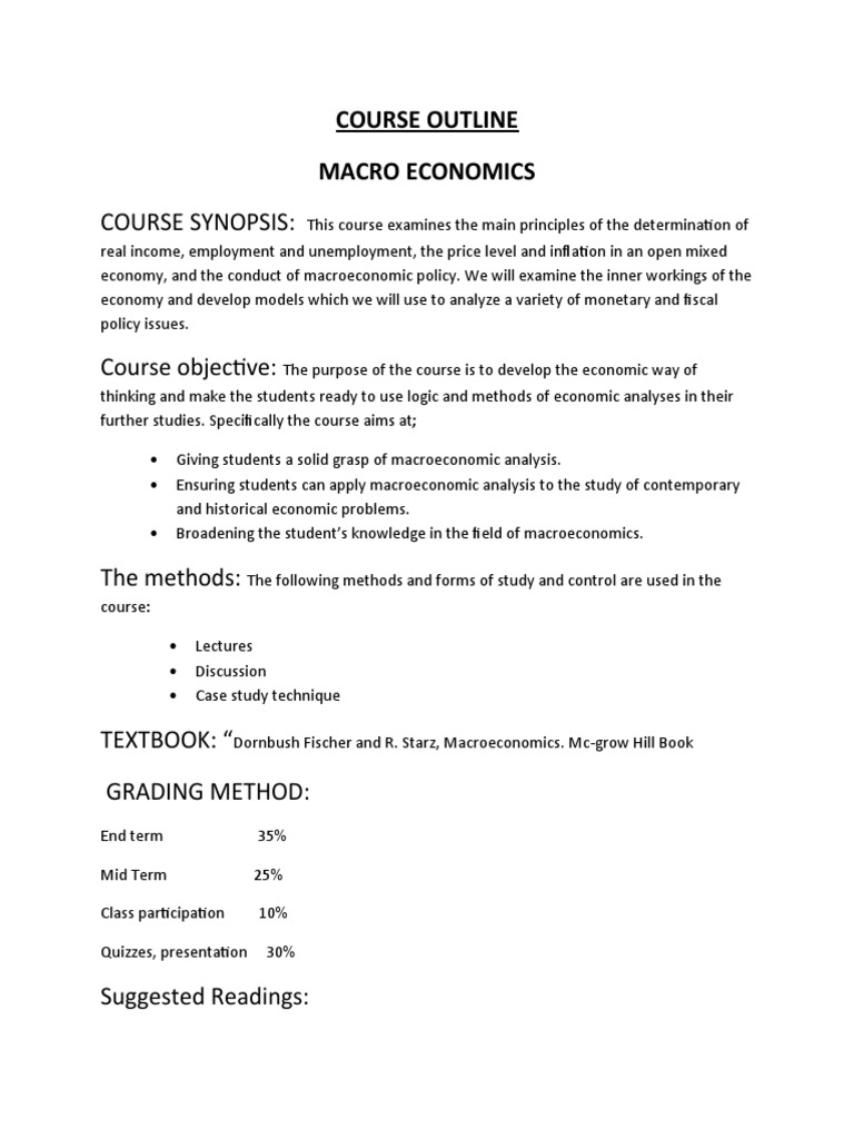Macroeconomics Course Overview | PDF | Macroeconomics | Keynesian Economics