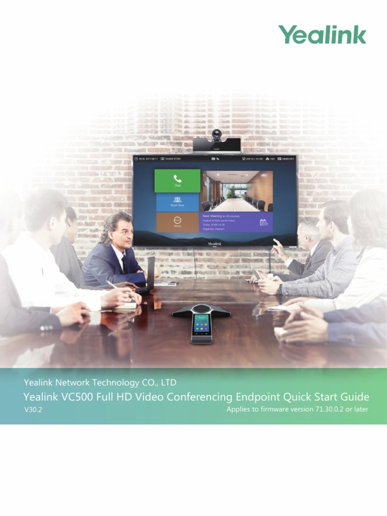 Yealink VC500 Full HD Video Conferencing Endpoint Quick Start Guide | PDF | Ip Address | Port ...
