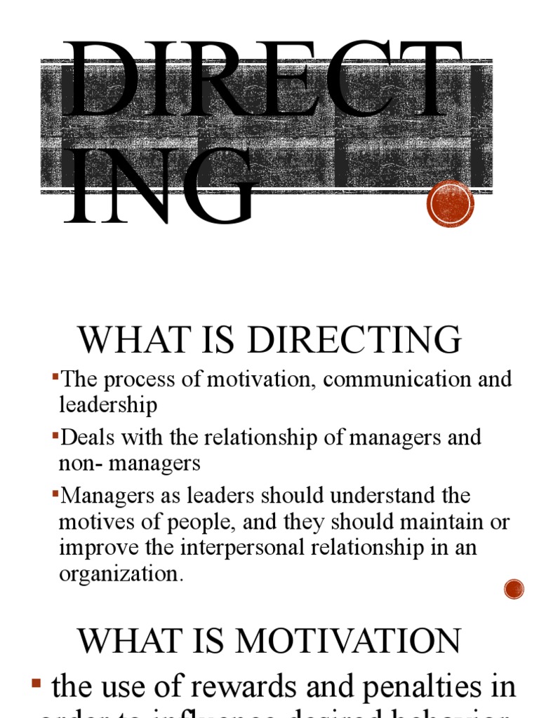 Understanding Directing in Management | PDF | Motivation | Motivational