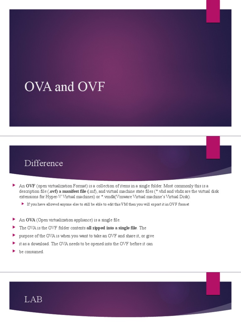 OVA and OVF | PDF