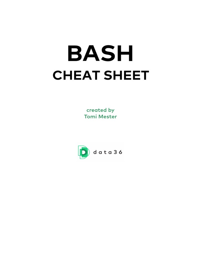 Bash Cheat Sheet by Tomi Mester | PDF | Comma Separated Values | Command Line Interface