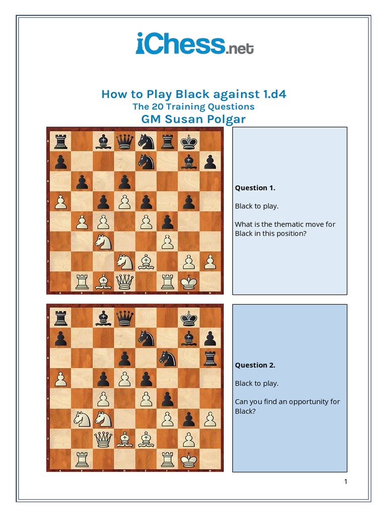 Black Strategies Against 1.d4 | PDF | Chess Openings | Game Theory