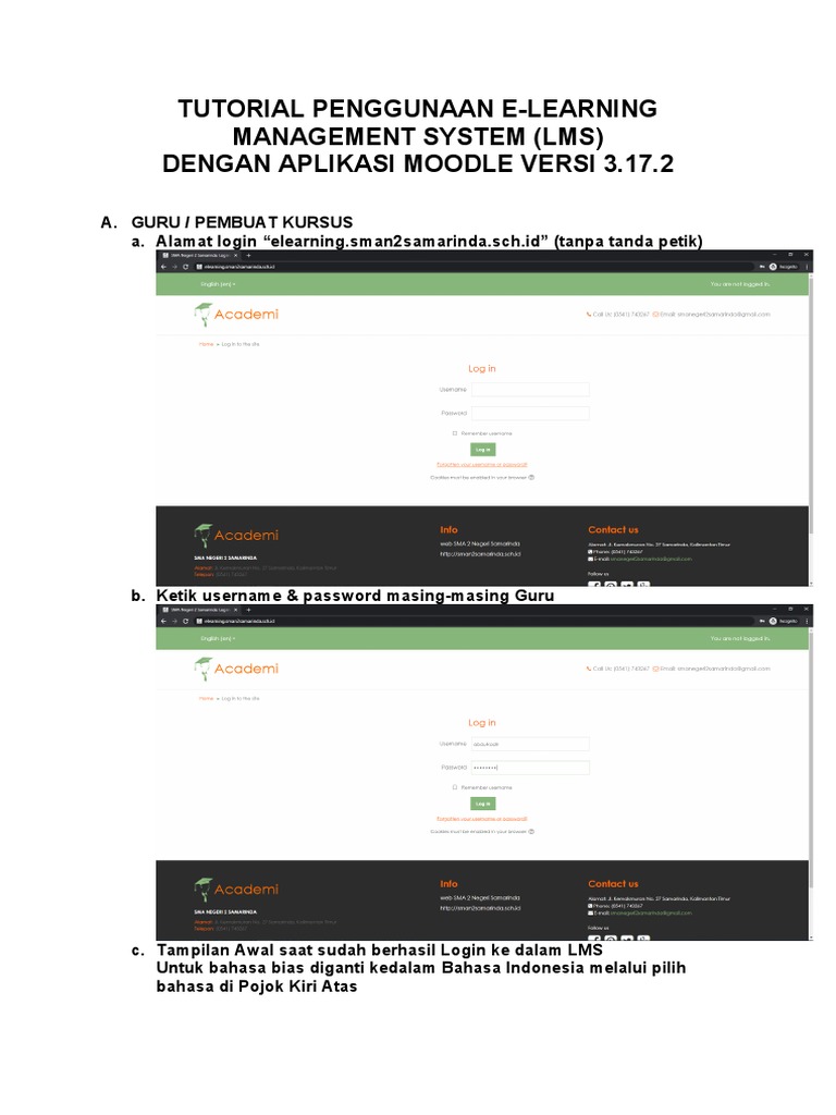 Tutorial Menarik Halaman Login Moodle | PDF