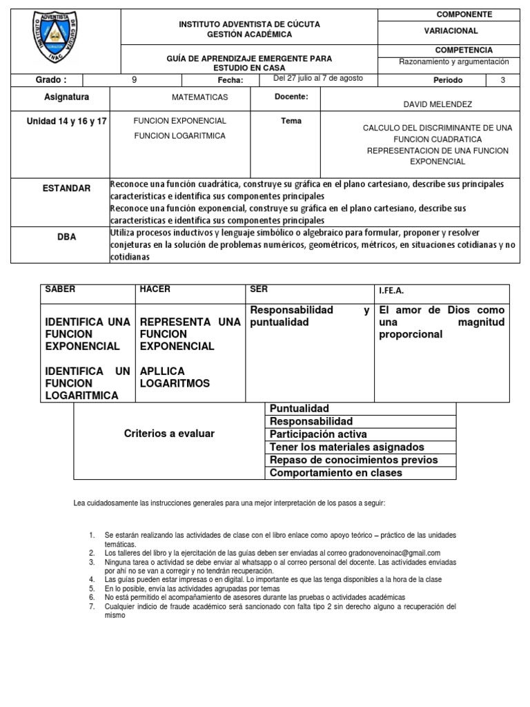 Guía de Funciones Exponenciales y Logarítmicas | PDF | Funcion ...