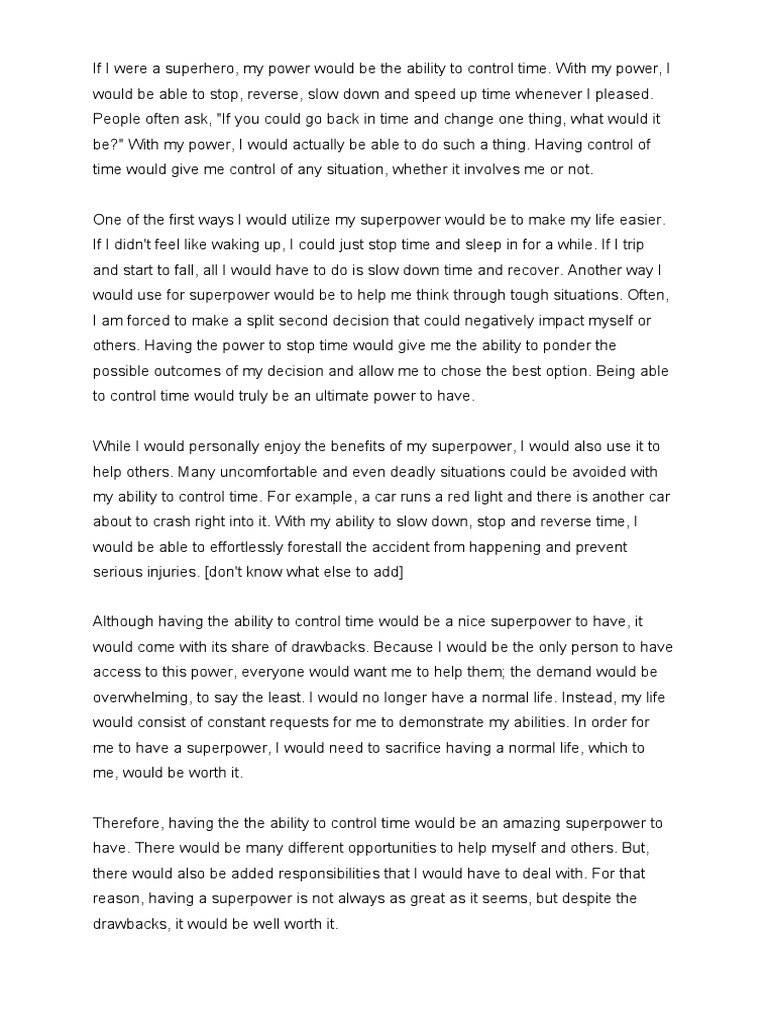 If I Were A Superhero | PDF