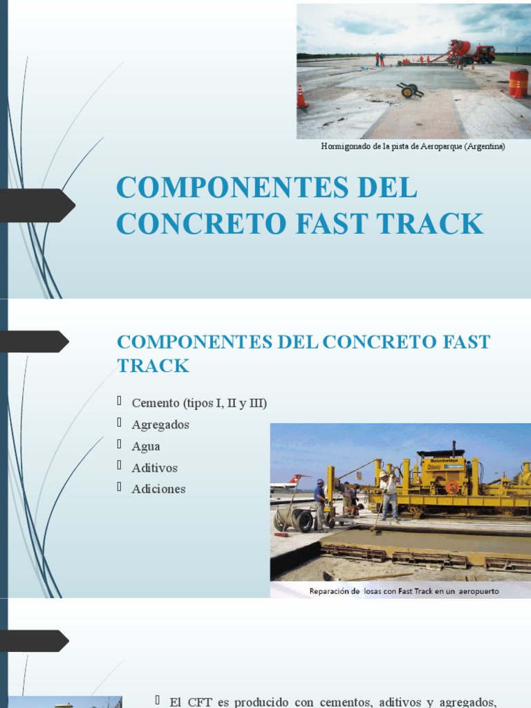 Componentes Concretos Fast Track | PDF | Hormigón | Cemento
