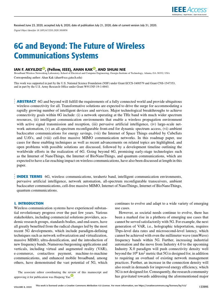 6G and Beyond: The Future of Wireless Communications Systems | PDF | Terahertz Radiation ...