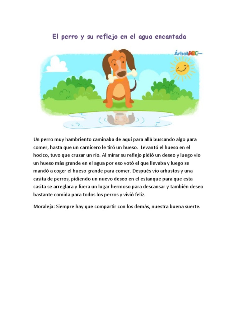 FABULA El Perro y Su Reflejo | PDF | Cocina, comidas y vino