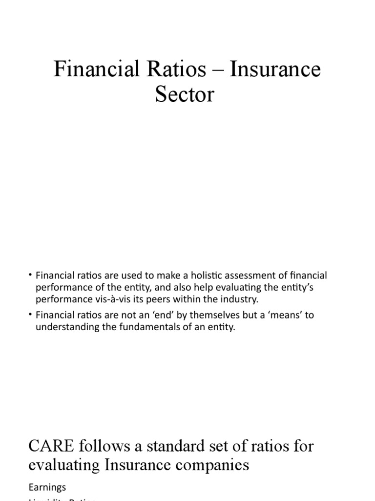 Financial Ratios - Insurance Sector | PDF