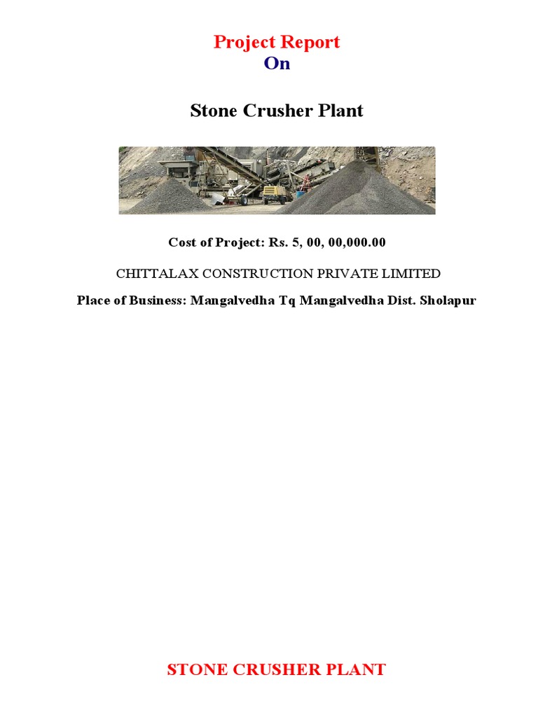 Stone Crusher Plant: Project Report | PDF | Economic Sectors | Nature