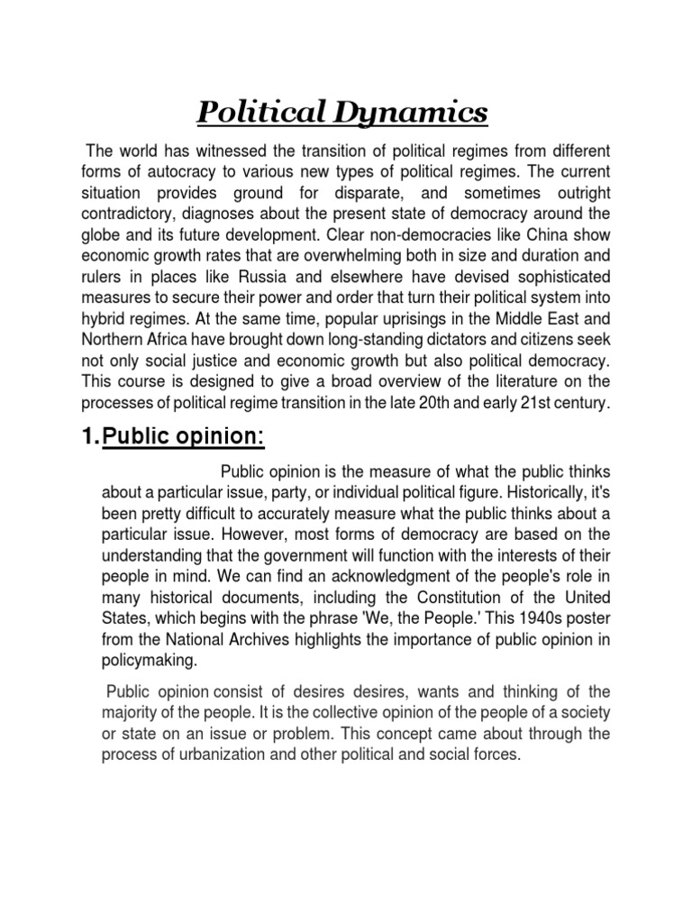Political Dynamics | PDF | Politics