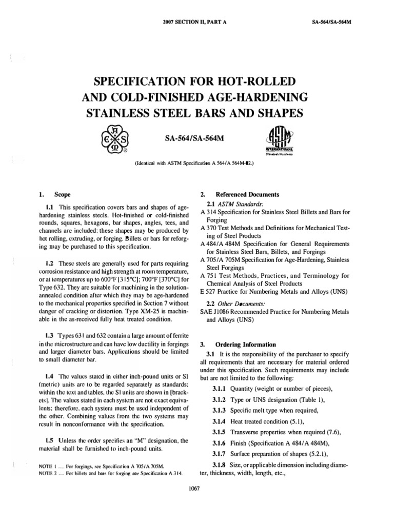 Astm A564 | PDF | Stainless Steel | Steel