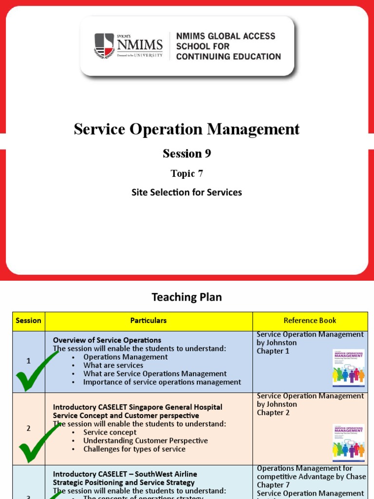 Service Operation Management: Session 9 | PDF | Business | Economies