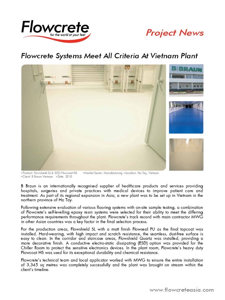 Flowcrete Systems Meet All Criteria at Vietnam Plant | PDF