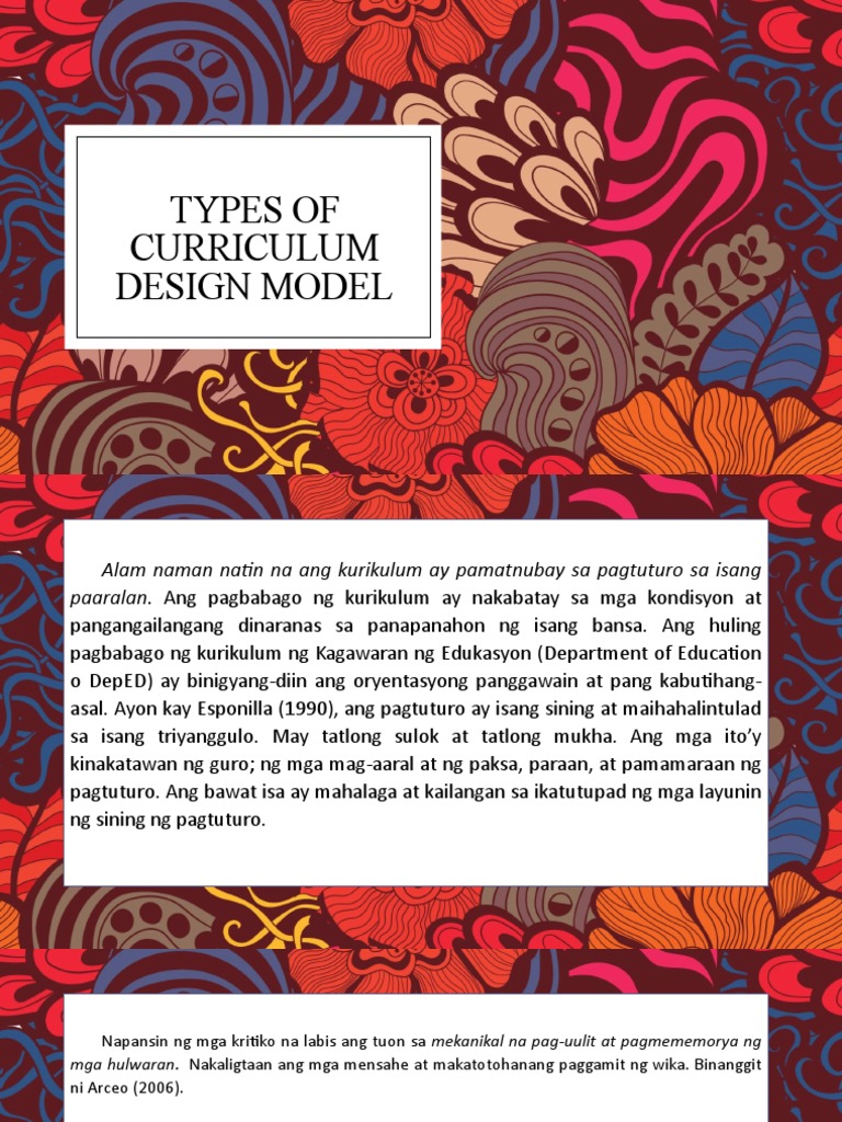 Types OF CURRICULUM DESIGN MODEL | PDF
