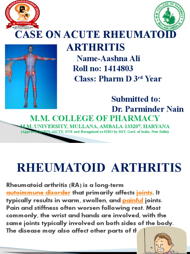 Case On Acute Rheumatoid Arthritis | PDF | Arthritis | Rheumatoid Arthritis