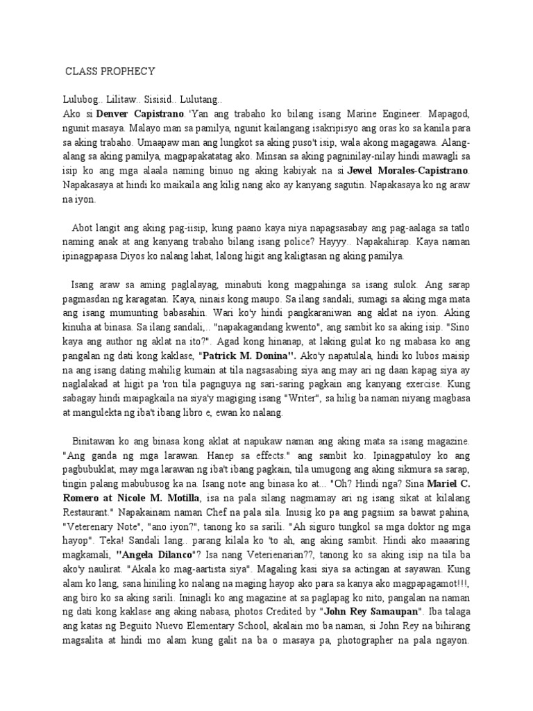 Class Prophecy 2020 | PDF