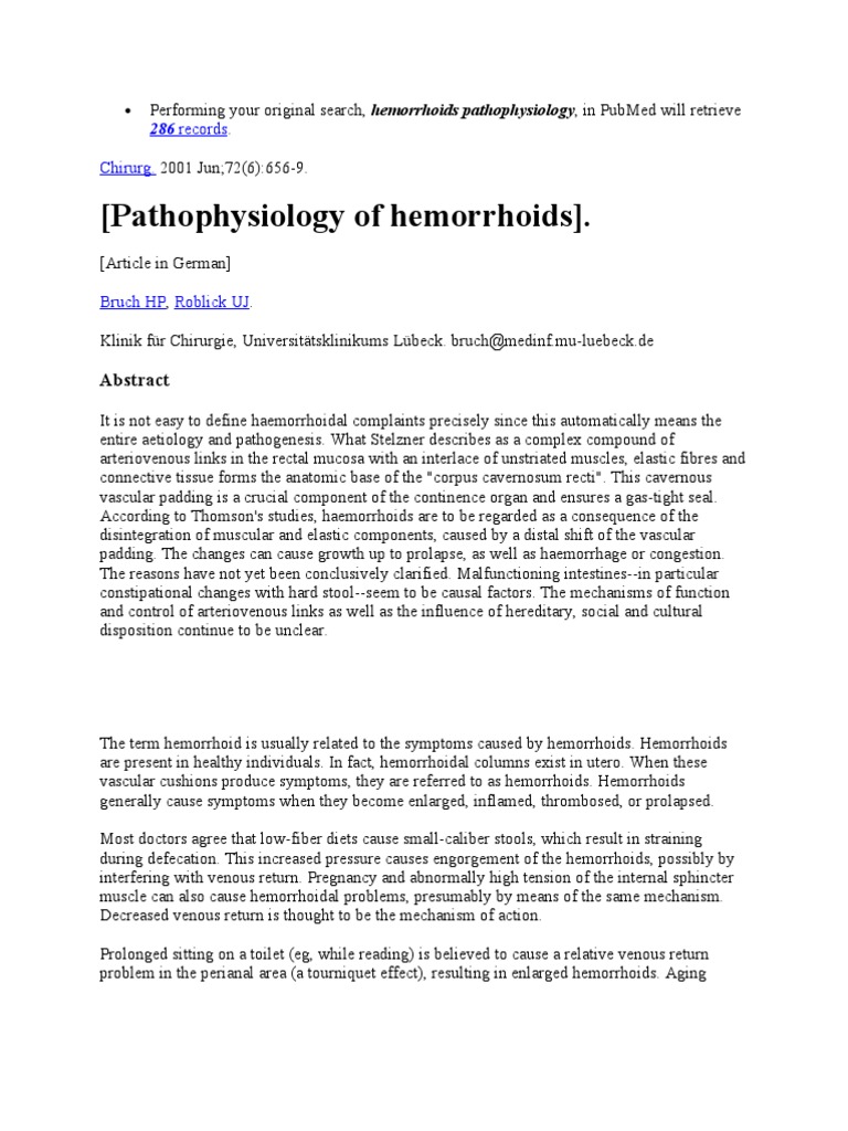 (Pathophysiology of Hemorrhoids) .: Records | PDF | Hemorrhoid ...