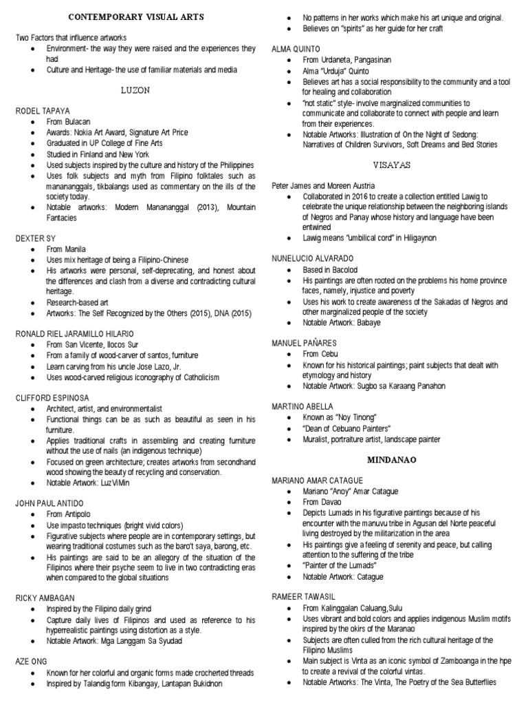 Contemporary Artists Who Use Indigenous Materials | PDF | Philippines ...