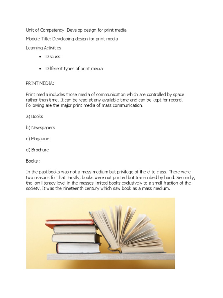 Develop Design For Print Media | PDF | Vision | Imaging