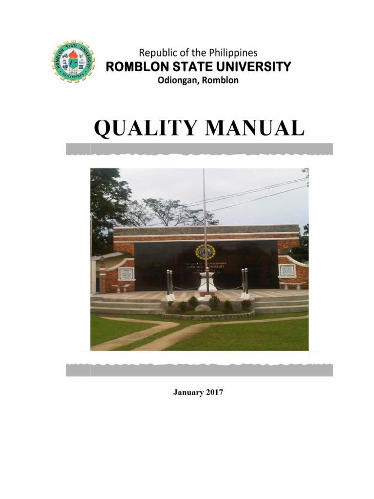 Romblon State University Quality Manual | PDF | Quality Management ...