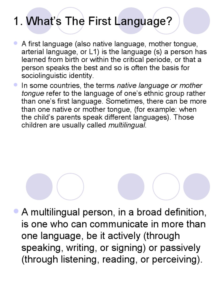 What's The First Language? | PDF | First Language | Second Language ...