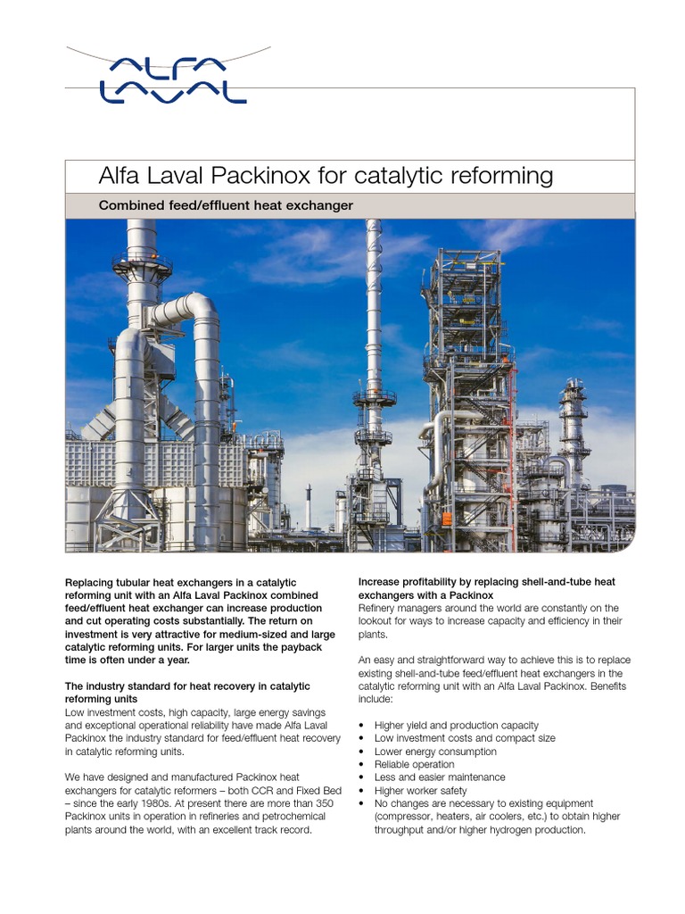 Alfa Laval Packinox For Catalytic Reforming: Combined Feed/effluent ...