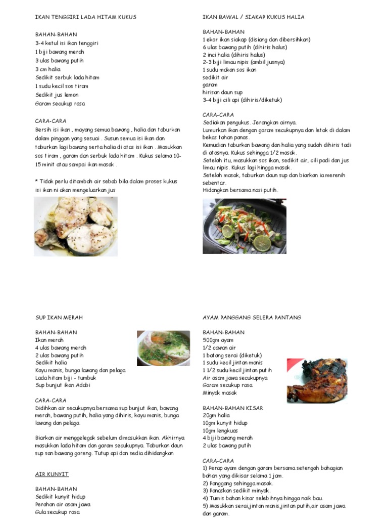 Menu Pantang | PDF | Memasak, Makanan, & Anggur