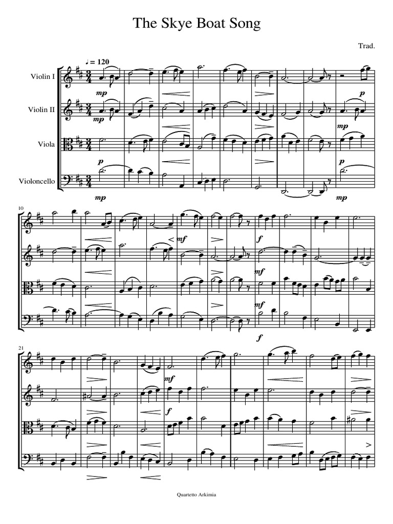 The Skye Boat Song-Partitura - e - Parti PDF | PDF | Chordophones ...