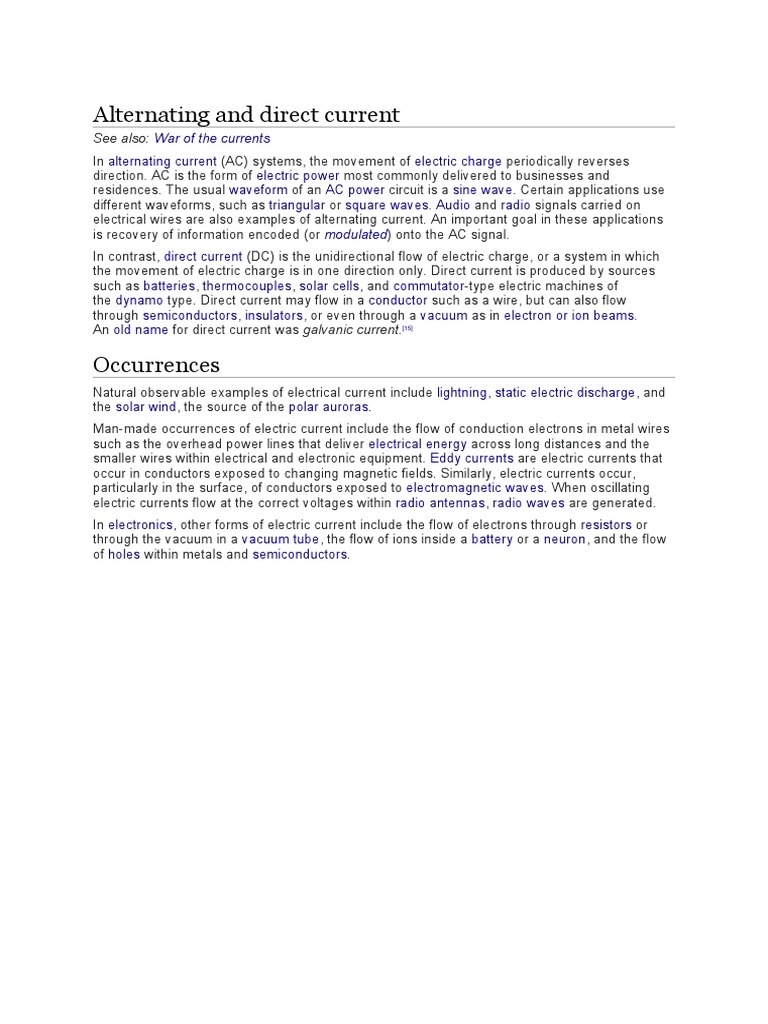 Alternating and Direct Current: War of The Currents | PDF | Science ...