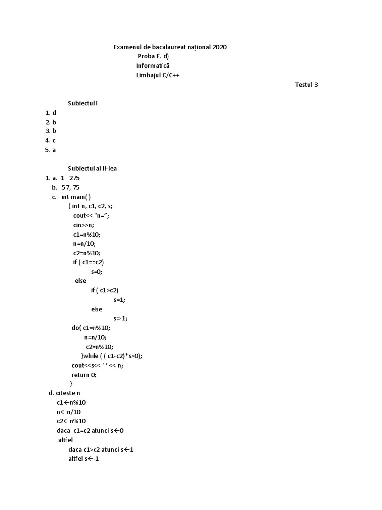 Bac Info Test 3 | PDF