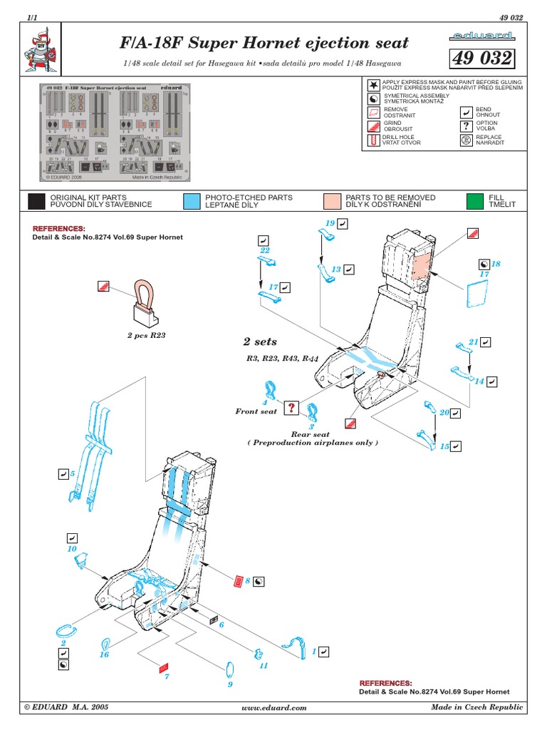 FA-18F Ejection Seat 1-48 | Download Free PDF | Scale Modeling ...