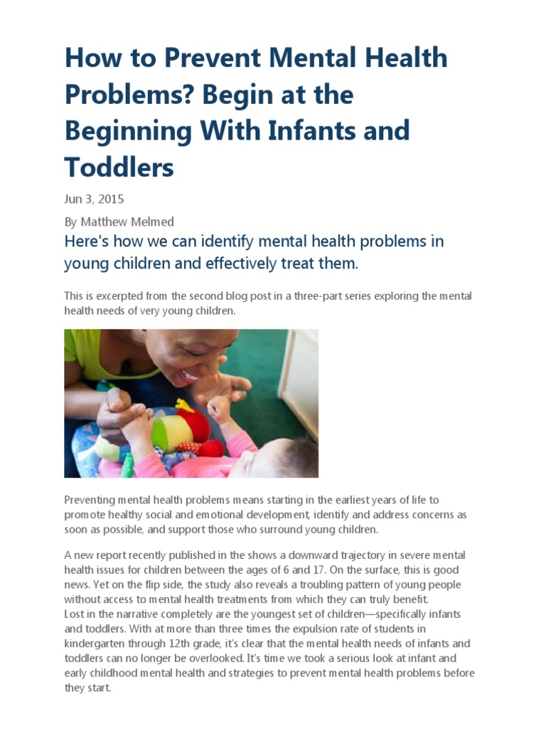 How To Prevent Mental Health Problems? Begin at The Beginning With ...