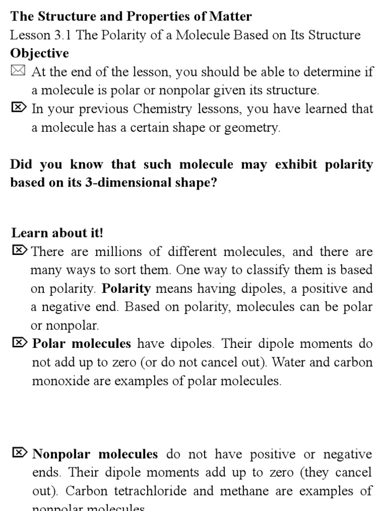 Determining Polarity Through Molecular Structure and Bond Polarization ...
