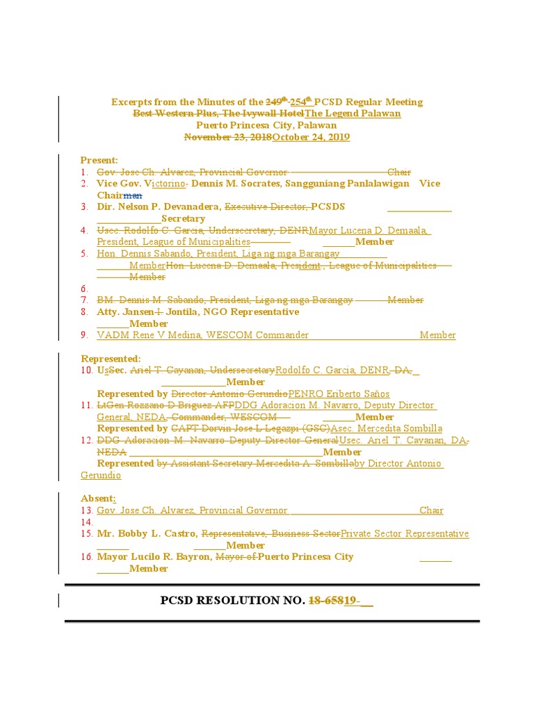 PCSD Resolution - ADB DOT Project | PDF | Conservation Biology | Sustainability