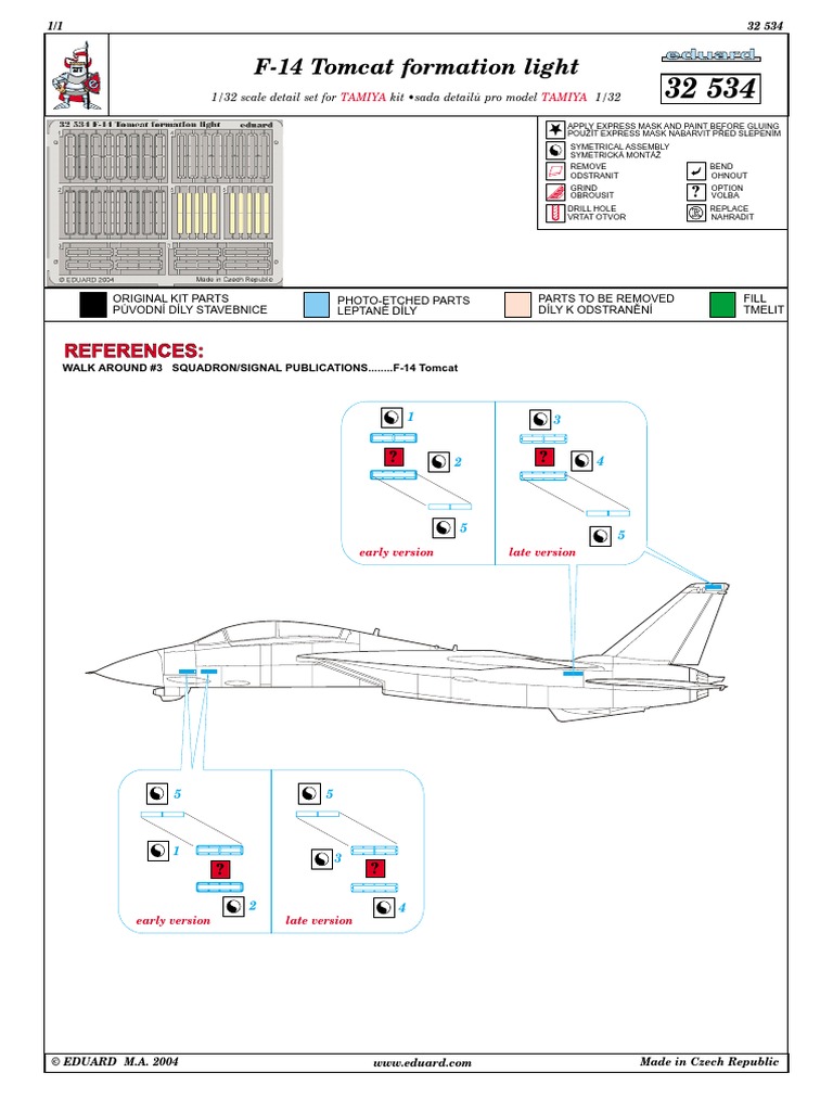 Eduard F-14 Formation Light 1-32 For Tamiya | PDF | Scale Modeling ...