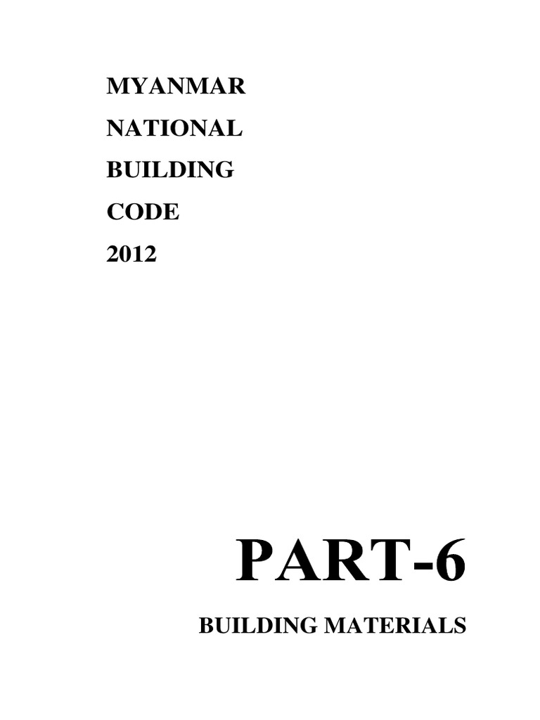 Myanmar National Building Code 2012 | PDF | Lime (Material) | Concrete