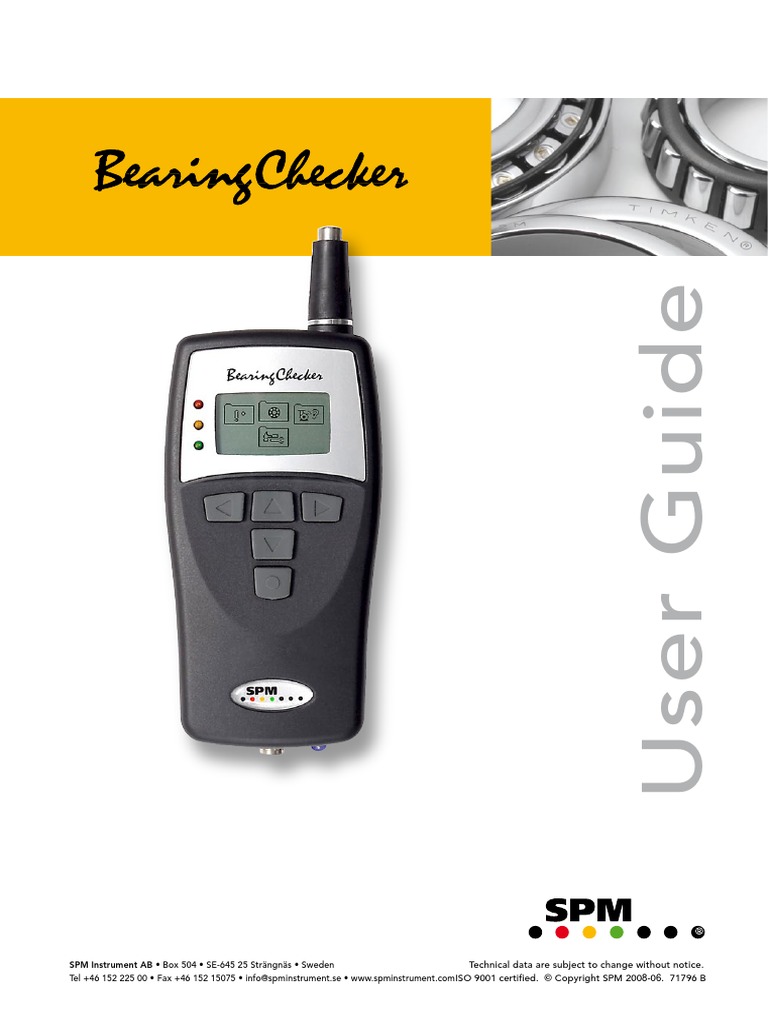 SPM Bearing Checker Instruction | PDF | Decibel | Bearing (Mechanical)