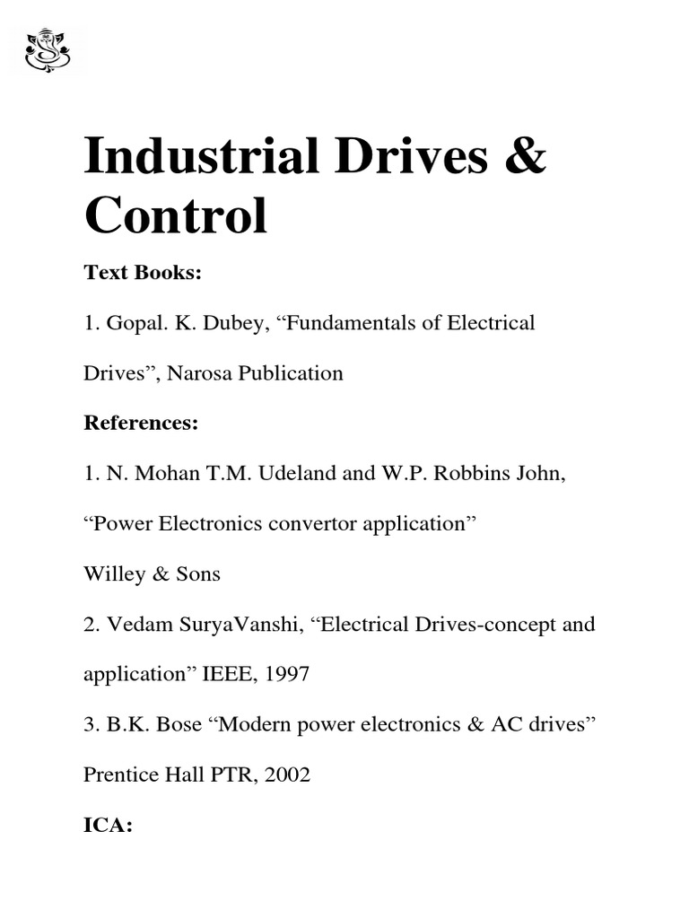 Industrial Drives and Control Textbook | PDF