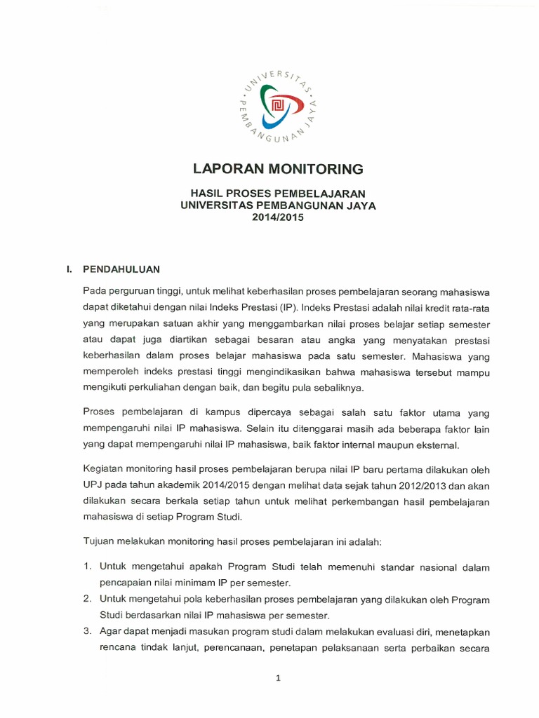 Contoh Laporan Evaluasi PDF | PDF