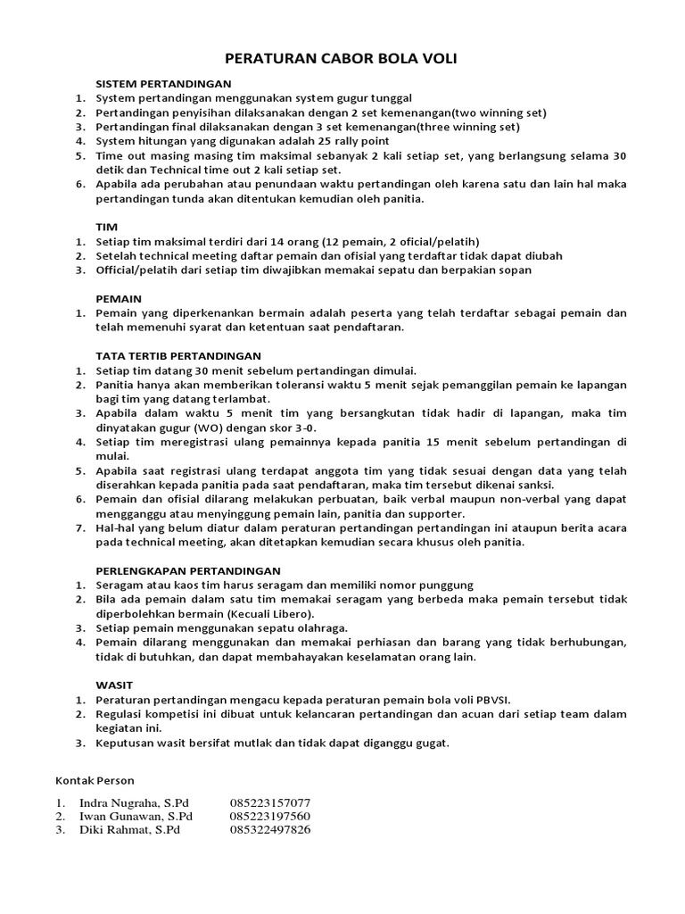 Juknis Bola Voli | PDF