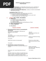 Detailed Lesson Plan Work and Heat | PDF | Entropy | Second Law Of ...