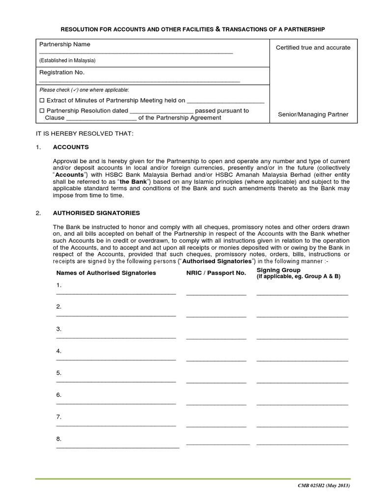 Resolution For Accounts of A Partnership | PDF | Repurchase Agreement ...
