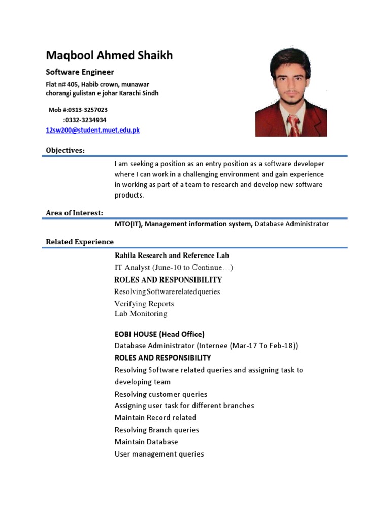 Ns-Maqbool CV PDF | PDF | Databases | Web Application