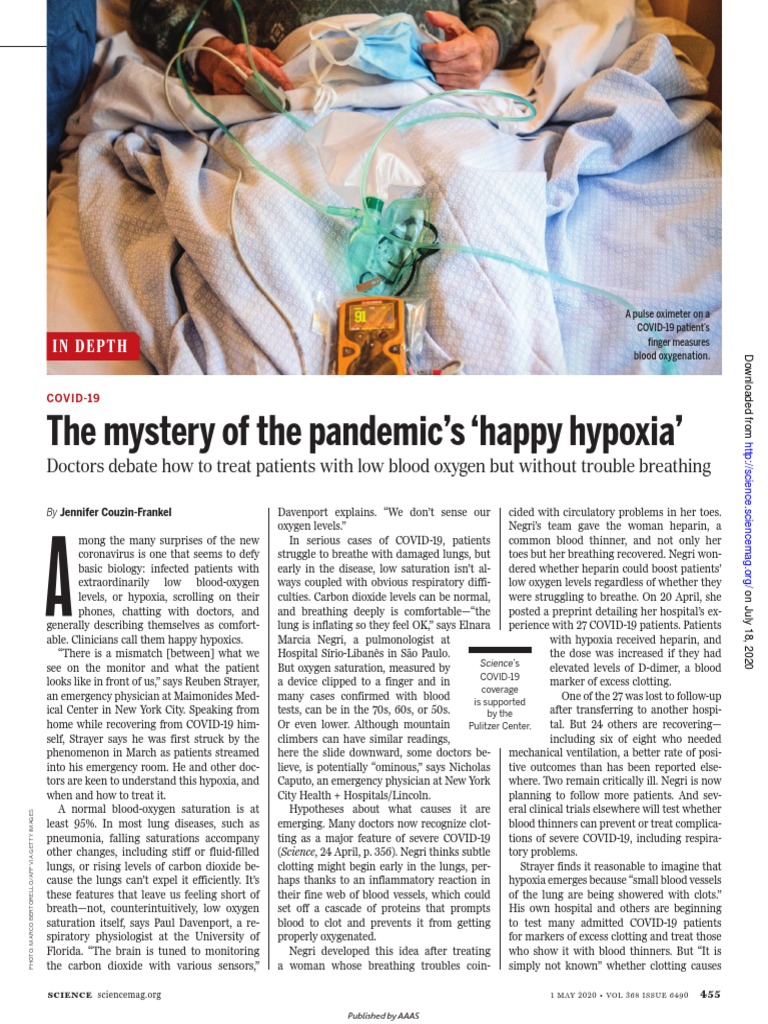 The Mystery of The Pandemic's Happy Hypoxia': in Depth | PDF | Hypoxia ...