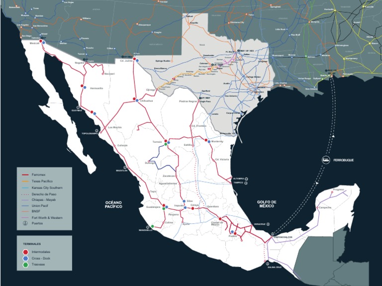 Mapa Ferromex Terminales Red | PDF